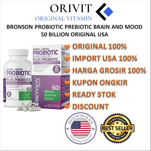 Jual BRONSON PROBIOTIC PREBIOTIC BRAIN AND MOODL 50 BILLION ORIGINAL ...