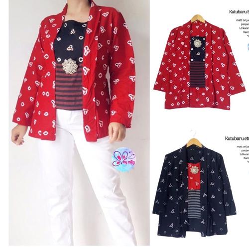 Jual PREMIUM Blus Kutubaru Jumputan Etnic Batik Atasan Kuno Kondangan ...