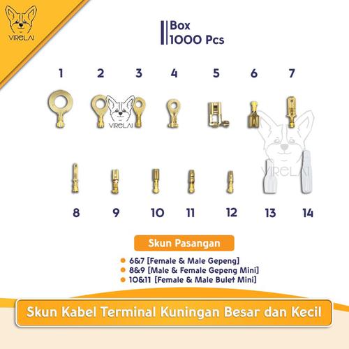 Jual [1000 PCS/Biji] skun kabel terminal kuningan besar dan kecil - 14 ...