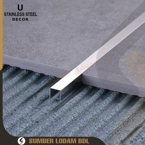 Jual List U Mirror Stainless SUS 201 10X10X10X3.050mm Tebal 0.8mm ...