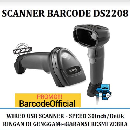 Jual BARCODE SCANNER ZEBRA DS 2208 1D dan 2D ORIGINAL ASLI HARGA PROMO ...