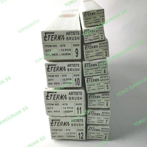 Jual Eterna Kuas Lukis type 679 per12 pcs ukuran 1-2-3-4-5-6-7-8-9-10 ...