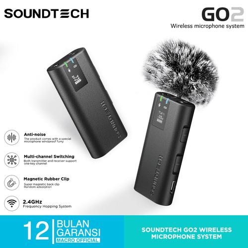 Promo SOUNDTECH GO2 Wireless Microphone System 2.4Ghz with Digital ...