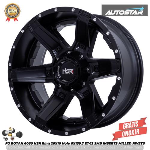 Jual Velg mobil hsr forged botan R20 lubang pcd 6x139,7 lebar 10inch offset -12 warna black ...