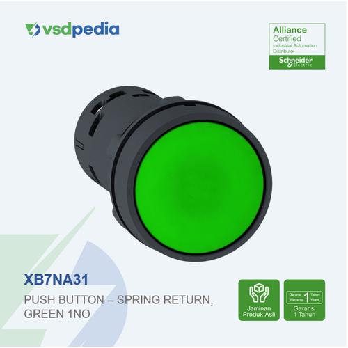 Promo Push Button Schneider - Spring Rtn, green -1NO XB7NA31 - Jakarta ...