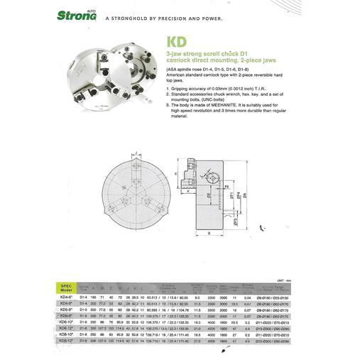 Jual CHUCK BUBUT 3-JAW CAMLOCK DIRECT MOUNTING- KD5-8" - AUTO STRONG ...