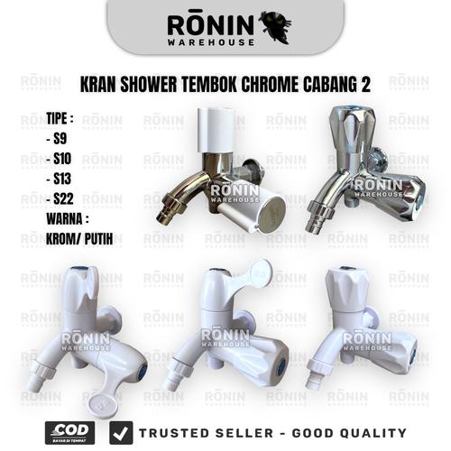 Jual SOLIGEN Kran Shower PVC Chrome Cabang 2 Double Keran Air Tembok ...