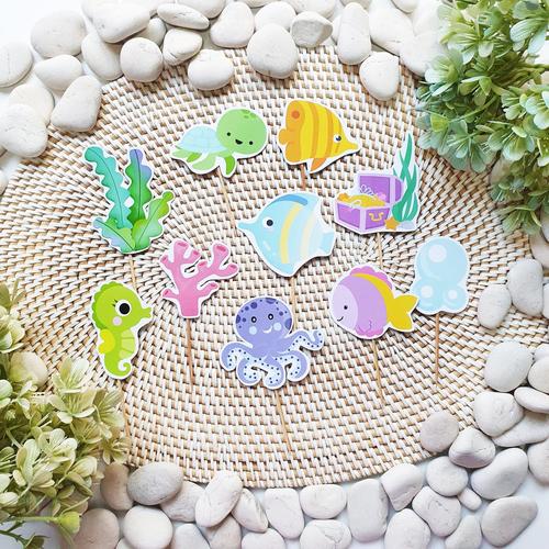 Jual Sea Animals Creatures Binatang Laut Birthday Cake Topper Hiasan ...
