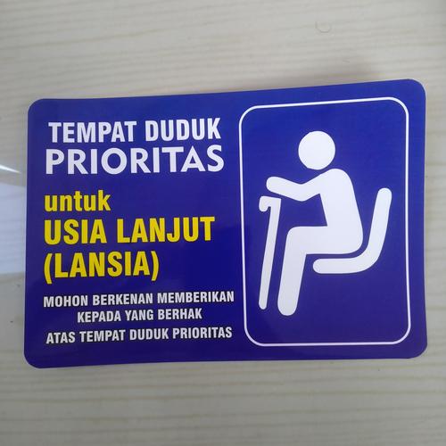 Jual Stiker Tempat Duduk Prioritas Khusus Lansia - kecil - Kab ...