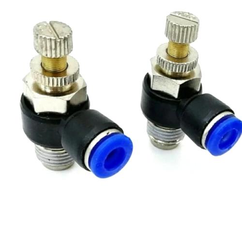 Jual fitting pneumatic speed control selang 6mm drat KSL 6-03 Drat 3/8 ...