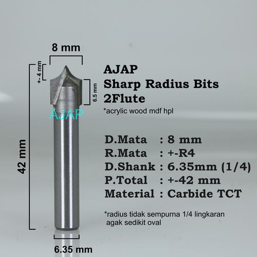 Jual Mata Profil CNC 3DV Groove 1/4 inch mata router kayu ukir sharp ...