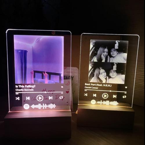 Jual Custom Acrylic LED Spotify Night Lamp | Custom Photo & Lagu ...