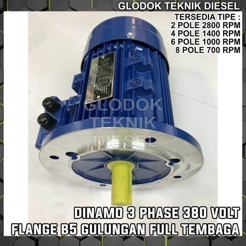 Jual Dinamo Motor B5 60 HP 45 KW 3000 RPM 3PHASE 2 POLE FULL Tembaga FLANGE - Kota Tangerang ...