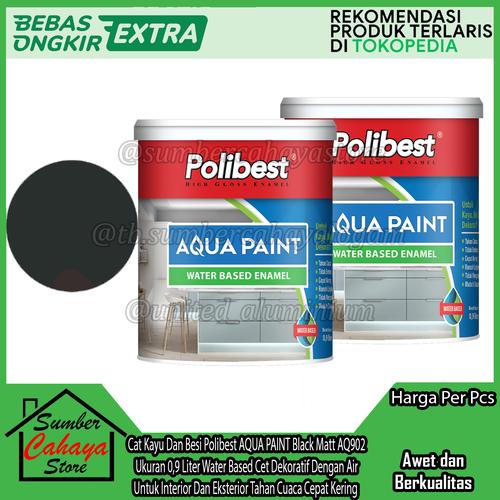 Promo Cat Kayu Dan Besi Uk 0,9 Liter Polibest AQUA PAINT Black Matt ...