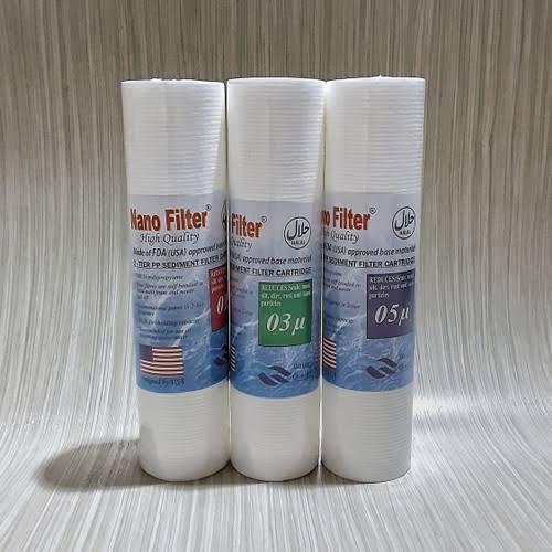 Jual FILTER AIR 10" CATRIDGE SEDIMEN SARINGAN AIR RO NANO MICRON 01 03 ...