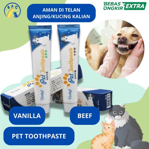 Jual Odol Pasta Gigi Hewan Pet Toothpaste rasa Beef Vanila Sikat Gigi ...