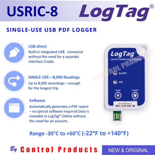 Jual USRIC-8 LOGTAG Single-use USB PDF Logger Temperatur Data Logger ...