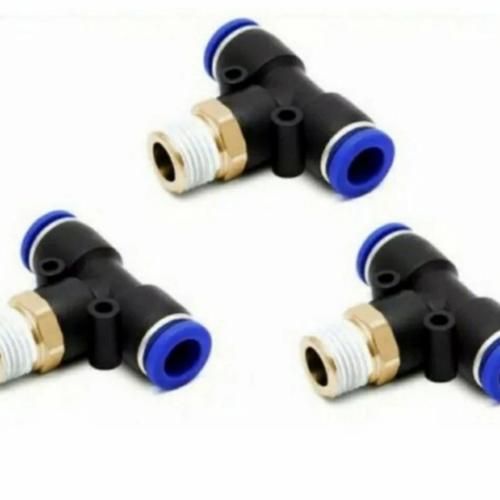 Jual Fitting Pneumatic Type PB 6-02 Fitting Angin TEE DRAT BAWAH ...