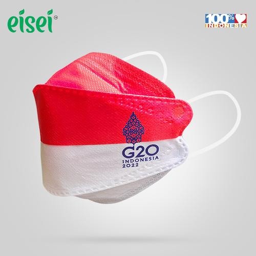 Jual EISEI Merah Putih Edisi G20 4PLY Masker Surgical Mask isi 20 Pcs ...