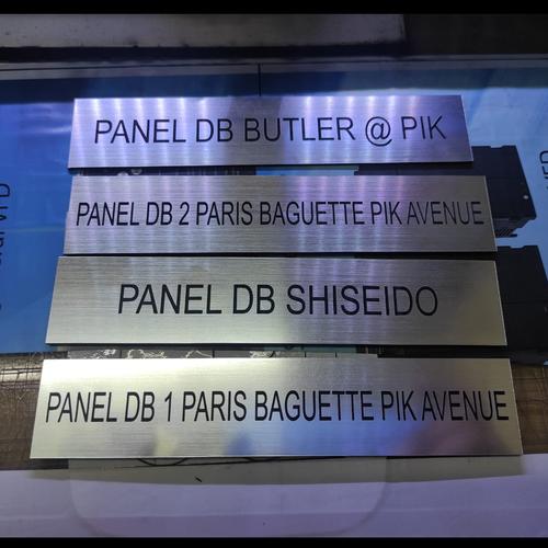 Jual NAMEPLATE PANEL LISTRIK silver warna aluminium stainless laser ...
