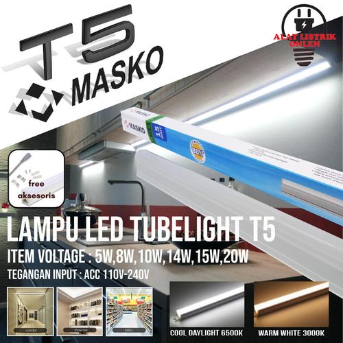 Jual Lampu TL led T5 LED 5W 8W 10W 14W 15W 20W 6500K 3000K MASKO - CDL ...