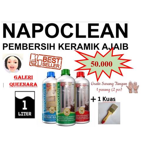 Promo NAPOCLEAN 1LITER+ 1 Kuas 2" HEAVY DUTY (MERAH),STRONG (HIJAU ...