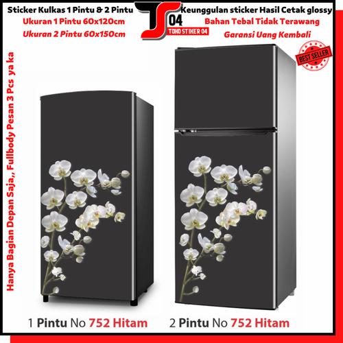 Jual Stiker Kulkas 1 Pintu dan 2 Pintu Motif Bunga Putih - 1 Pintu ...