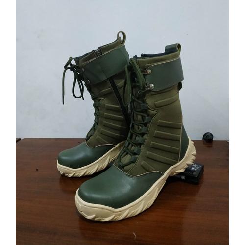 Jual Sepatu Zimzam PDL Ninja Hijau Army Boots militer safety ujung besi ...