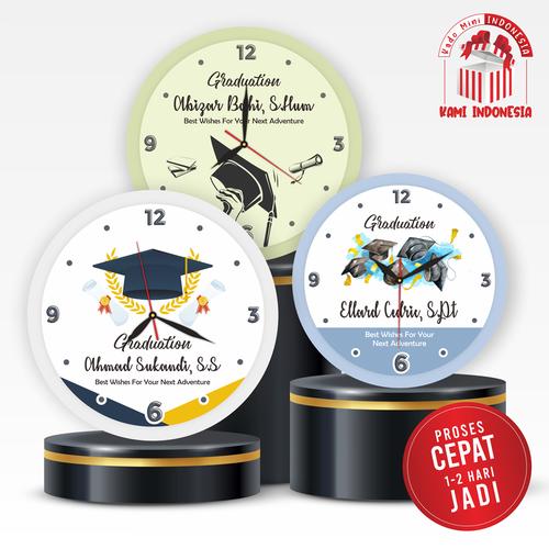 Jual JAM DINDING CUSTOM UNIK NAMA TULISAN HADIAH WISUDA MEJA DUDUK ...