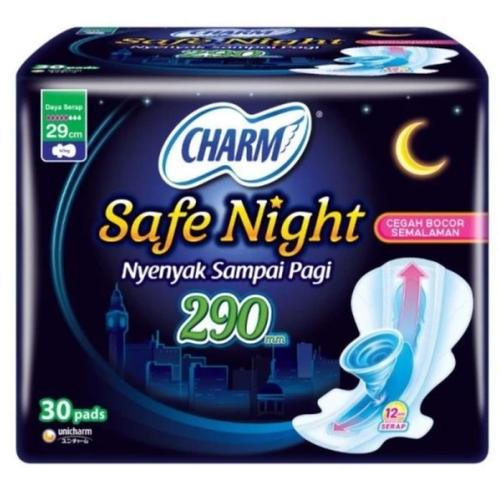 Jual Charm Safe Night 29cm Isi 30 - Pembalut Malam Hari 29 cm - Jakarta ...