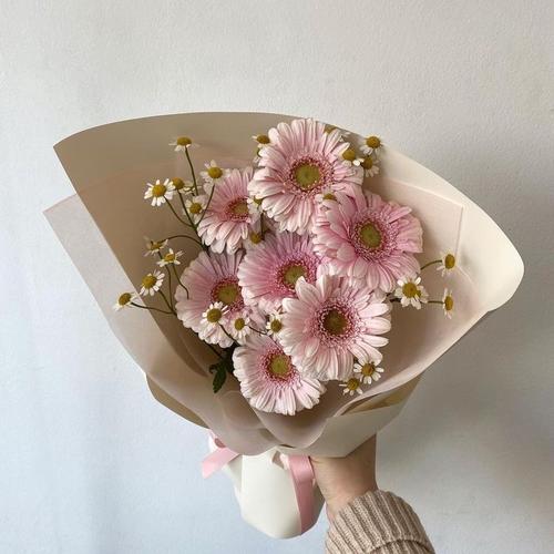 Jual The Hanna Florist - Simple Pink Garbera Daisy Bouquet - Buket ...