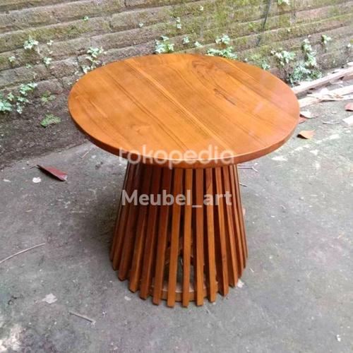 Jual small round coffee table, meja kopi kayu, meja caffe, meja teras ...