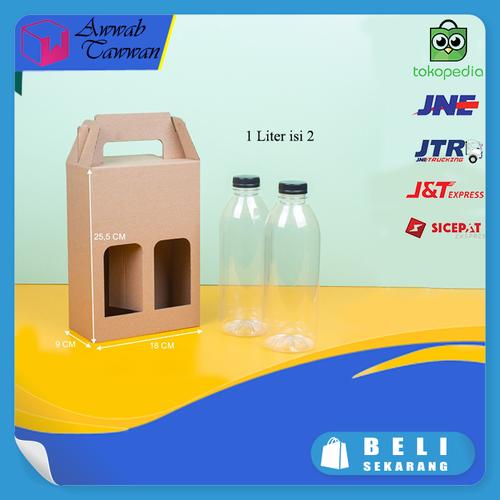 Jual Kardus Botol Minuman 1 Liter isi 2 Dus Hampers Box Jinjing Botol ...