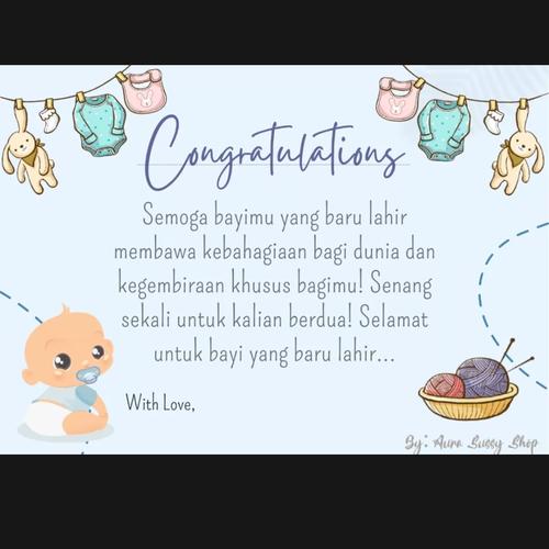 Jual Kartu Ucapan CONGRATULATION BABY BORN + AMPLOP (Lahiran Bayi ...
