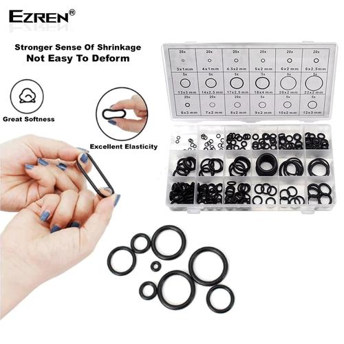 Promo Ezren 225pcs Karet Seal Ring O Set Black Silicon Rubber Karet ...