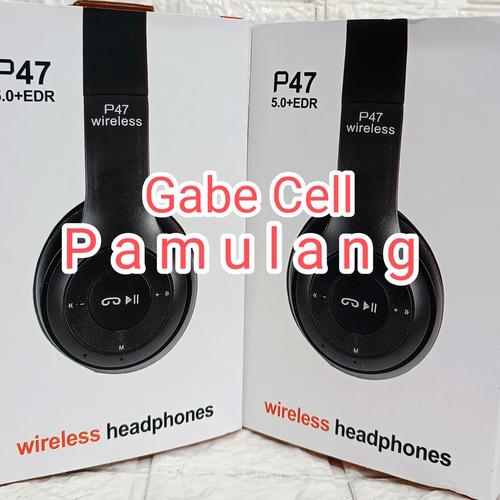 Jual HEADPHONE BLUETOOTH AUDIO JACK P47 HEADSET BLUETOOTH 2IN1 FUNGSI ...