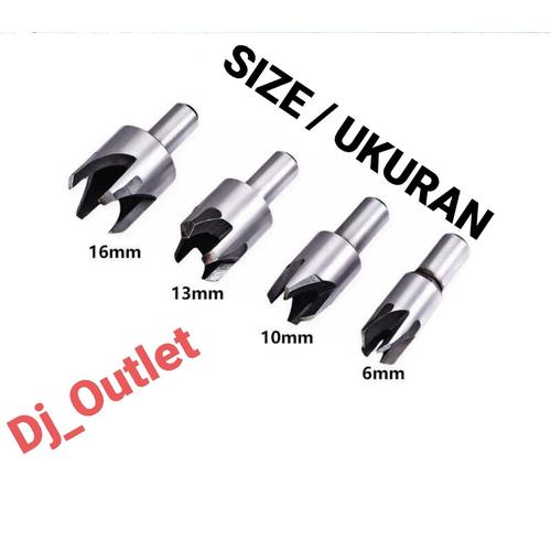 Jual Mata Bor Dowel Kayu Set 4pcs Barrel Cork Drill Bit Wood Plug ...