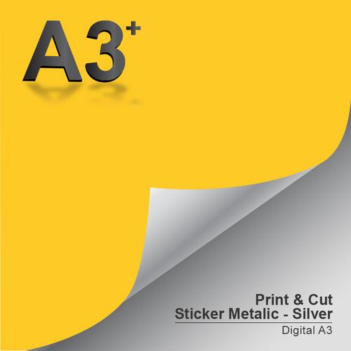 Jual Cetak Stiker A3 silver vinyl / metalic silver stiker label makanan ...