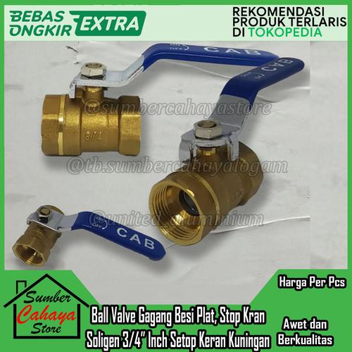 Jual stop kran besi Kuningan ball valve Kuningan 3/4” Inch Ballvalve Setop - Kota Palembang ...