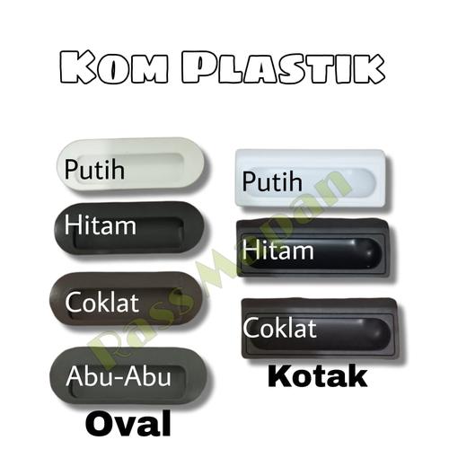 Jual Handle Pintu Sliding Tanam Kom Oval Plastik 96mm - Kom Oval Hitam ...