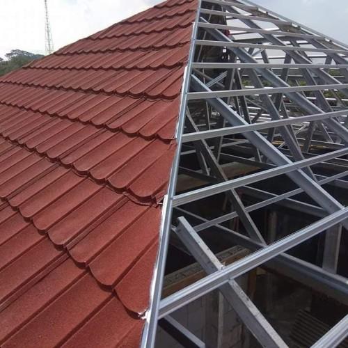 Jual Genteng metal pasir + rangka Baja ringan terpasang - Kota ...