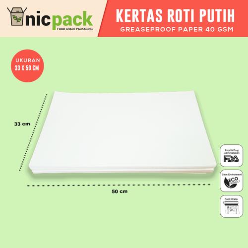 Jual Kertas Roti 40 gr / Greaseproof Wrapping Paper Foodgrade Uk 33x50 ...