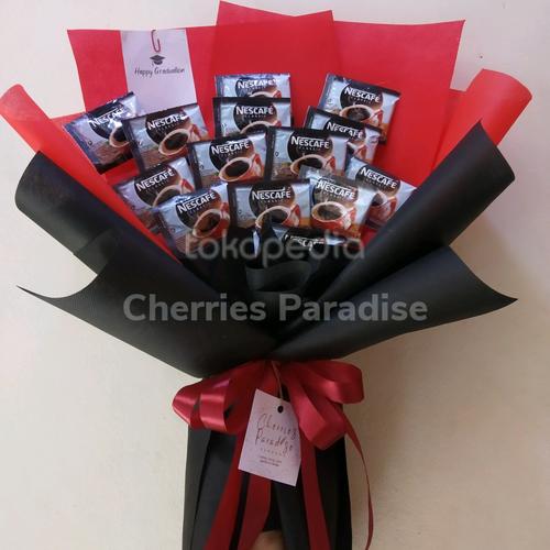 Jual Buket/Bucket/Bouquet Kopi Nescafe Costum Hadiah Wisuda Ultah Anniv ...