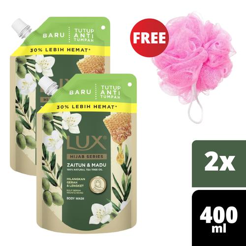 Promo LUX Hijab Series Olive Honey Body Wash - 400Ml - Isi 2 + Shower ...