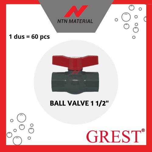 Jual Ball Valve/Sok/Stop Kran 1 1/2" inch Grest Fitting PVC AW Polos ...
