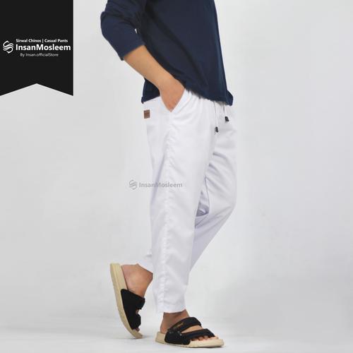 Promo Celana bahan pria putih polos Sirwal chinos semi formal kasual ...