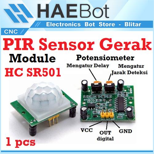Jual [HAEBOT] PIR Sensor Phyroelectric HC SR501 Infrared Sensor Gerak 3 ...