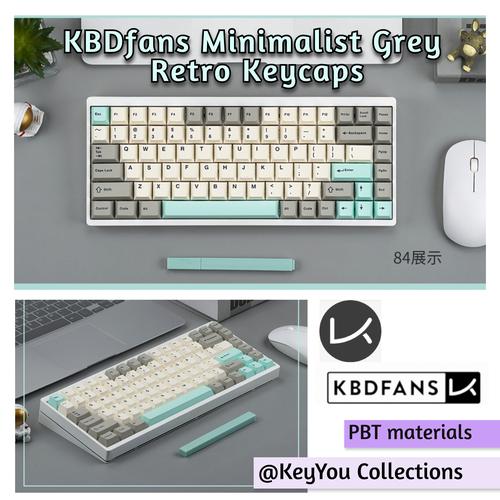 Jual KBDfans Retro Grey minimalist gray Keycaps PBT original not muted ...