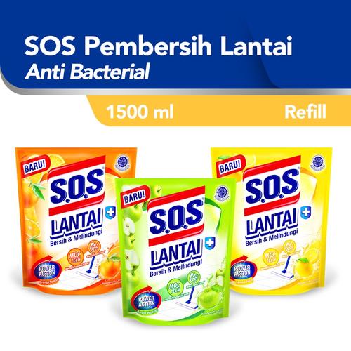 Jual SOS Pembersih Lantai Refill pouch 1500 ML Floor cleaner 1.5L ...