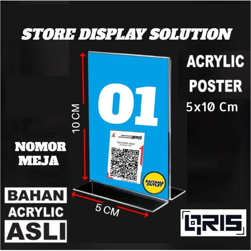 Jual Akrilik 5x10 tent card, Nomor Meja, Tempat Qris, tent card Holder ...